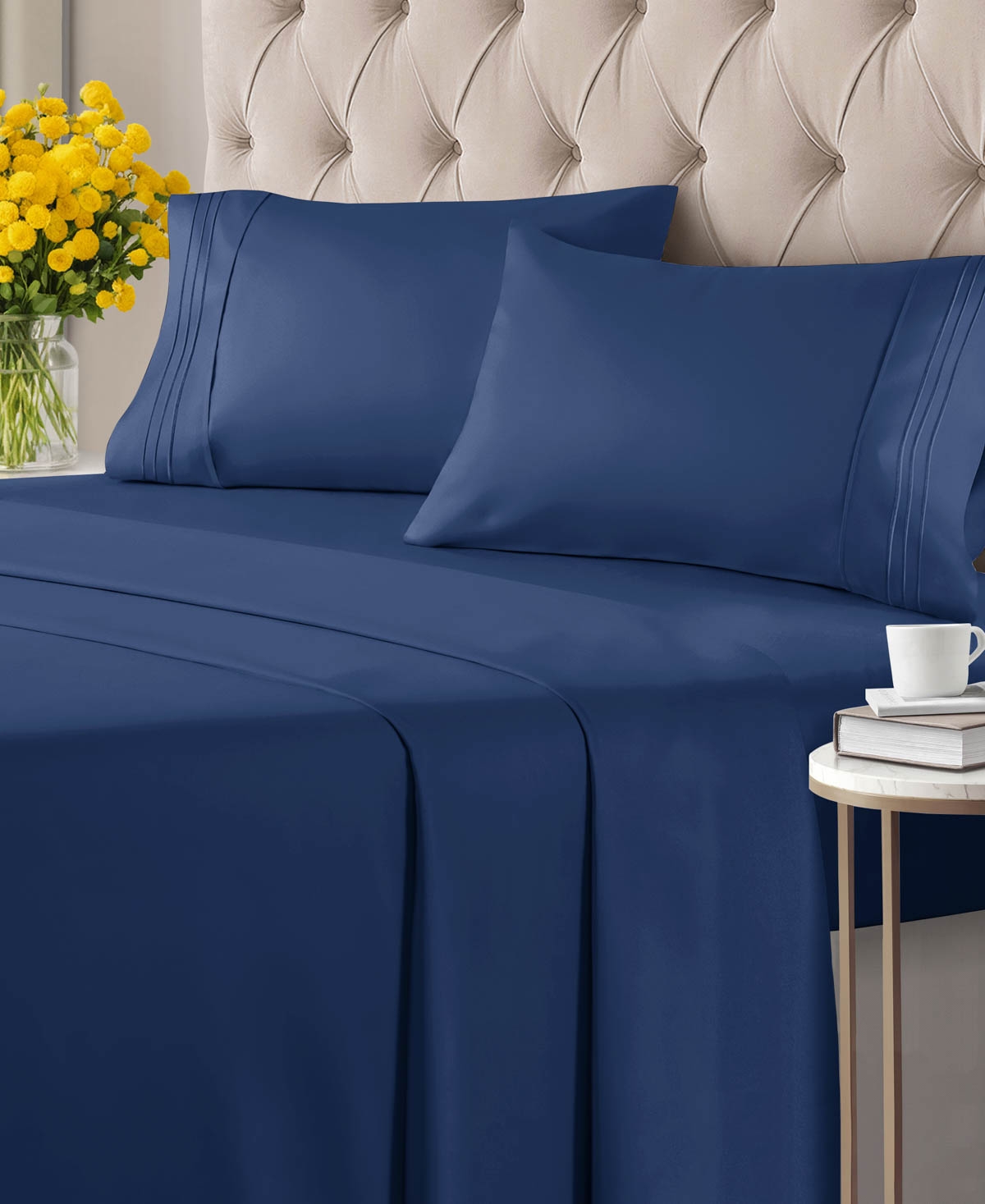 Click here for 4 Piece Microfiber Solid Sheet Set - Twin Extra Lo... prices