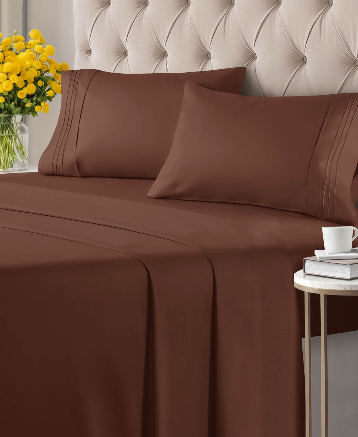 Click here for 4 Piece Microfiber Solid Sheet Set - Twin Extra Lo... prices