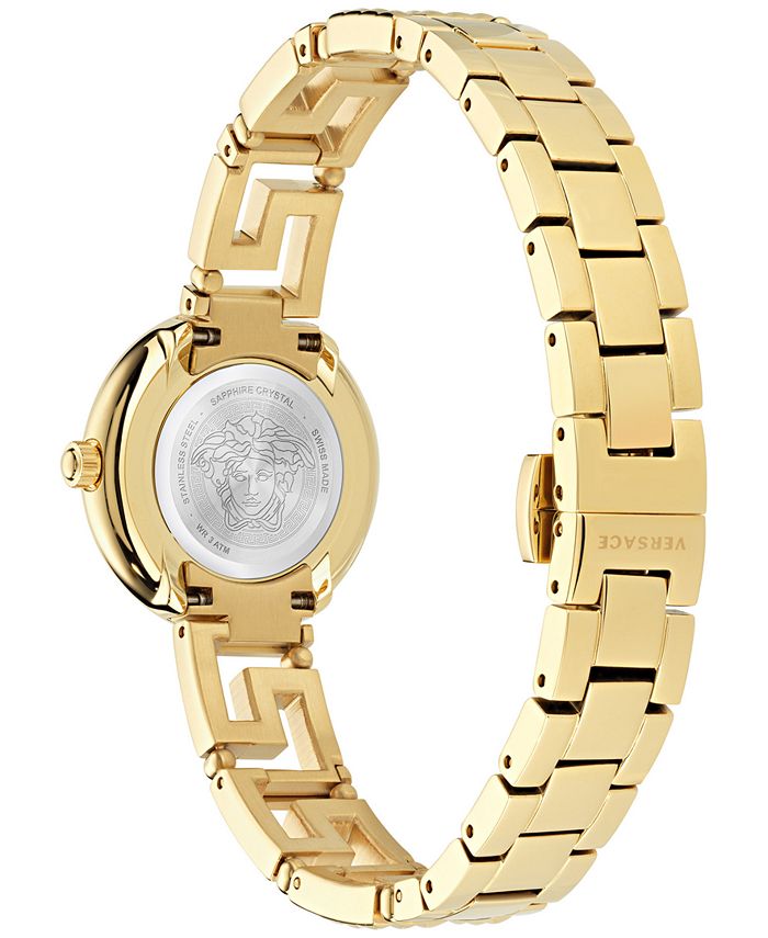Versace Women's Swiss Greca Goddess Gold Ion Plated Stainless Steel Cut ...