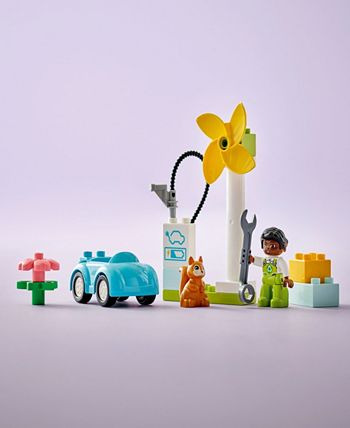 LEGO® DUPLO Town 10985 Wind Turbine and Electric Car Toy STEM Building ...