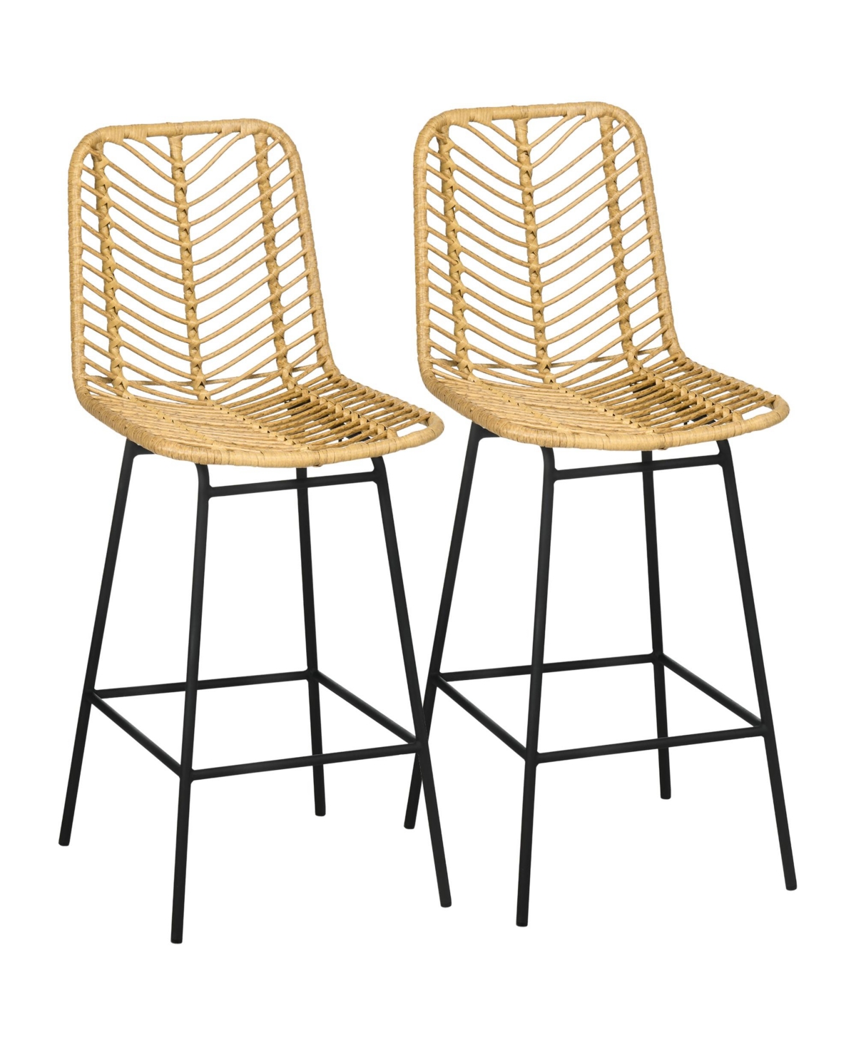Click here for Homcom Modern Rat Bar Stools Set of 2 for Kitchen... prices