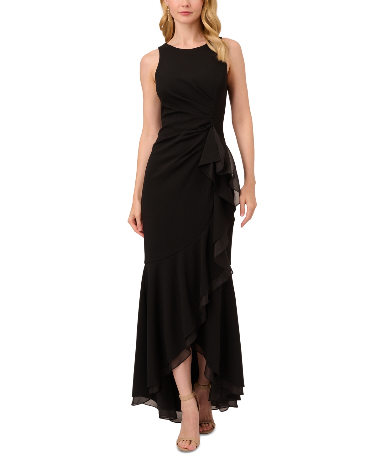 Click here for Adrianna Papell Womens Sleeveless Ruffled High-Low... prices