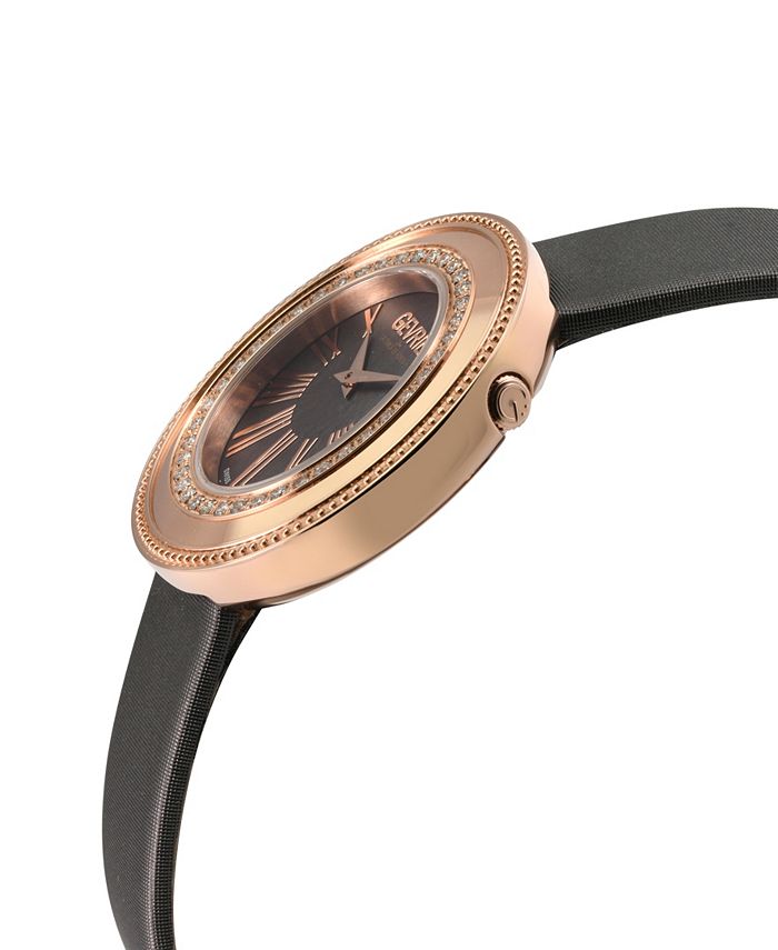 Gevril Women's Gandria Bronze Gray Leather Watch 36mm - Macy's