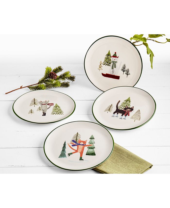 Tabletops Unlimited Furry Cats Salad Plates, Set of 4 - Macy's