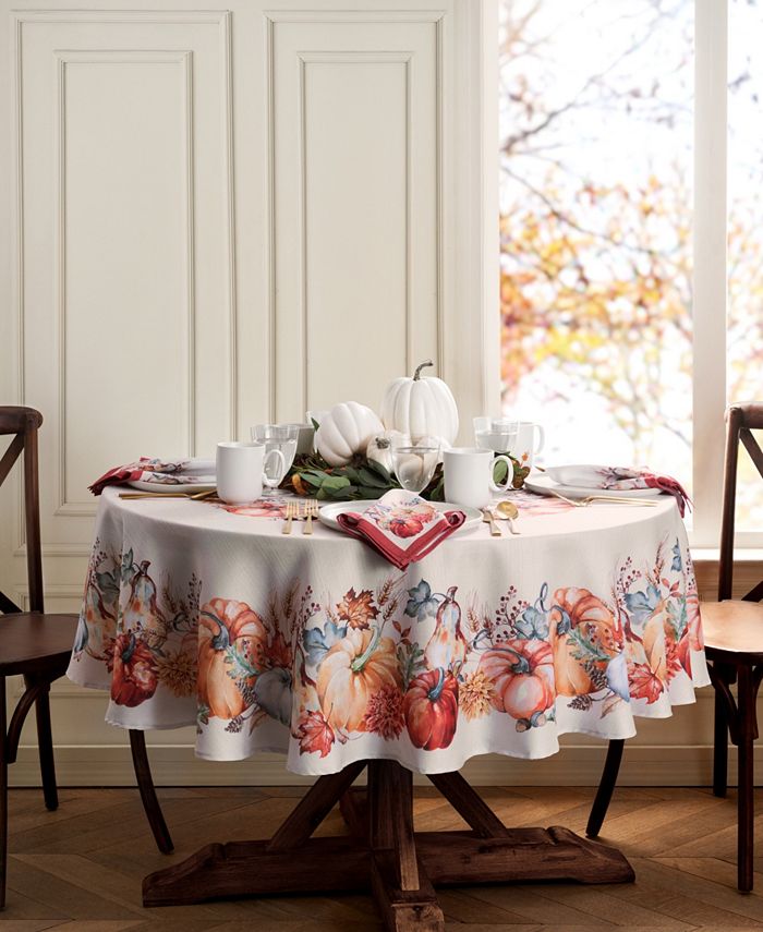 Elrene Botanical Harvest Pumpkin Table Linens Collection - Macy's