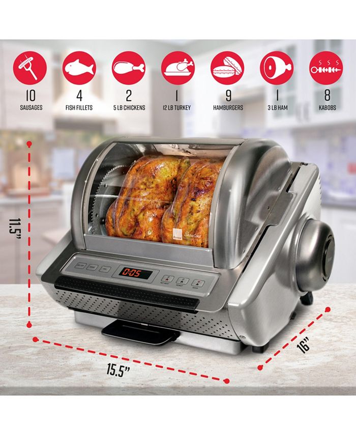 Ronco EZ-Store Rotisserie Oven, Large Capacity (15lbs) Countertop Oven ...