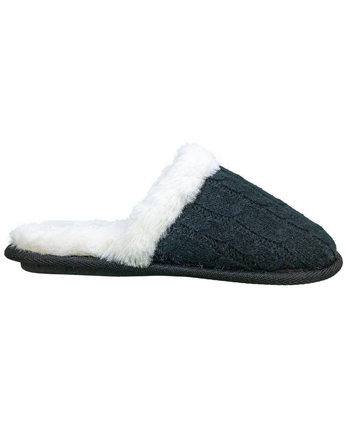 IZOD Women's Cable Knit Lip Sole Scuff Slipper - Macy's