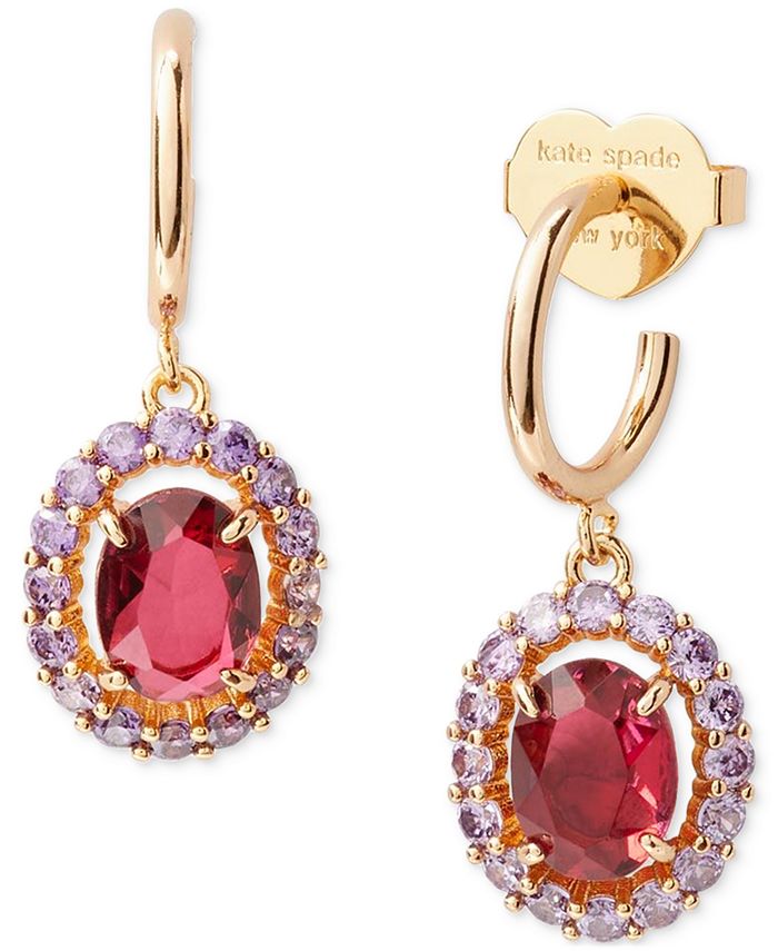 kate spade new york Gold-Tone Color Cubic Zirconia Oval Halo Charm ...