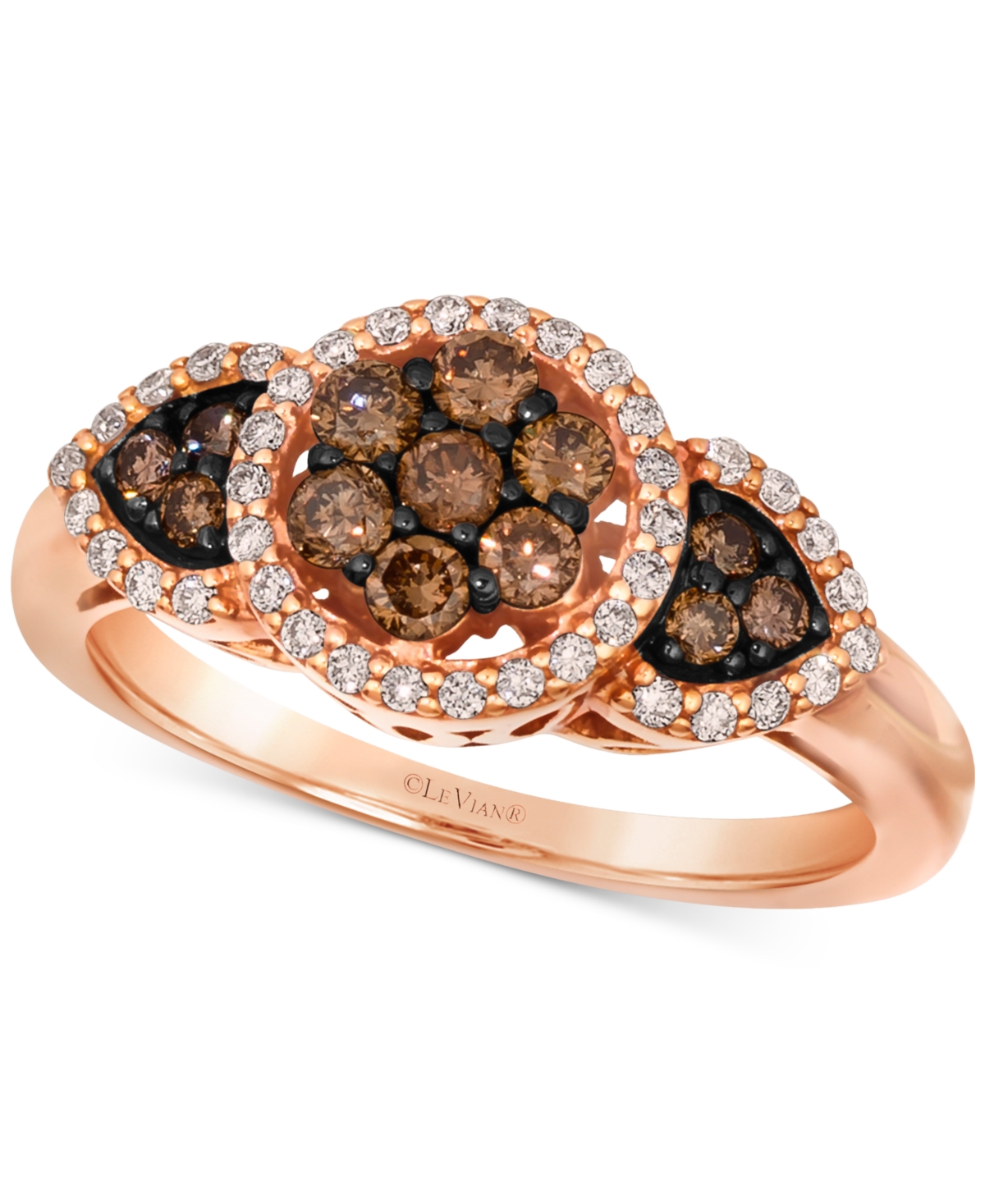 Click here for Le Vian Chocolate Diamond & Nude Diamond Halo Clus... prices