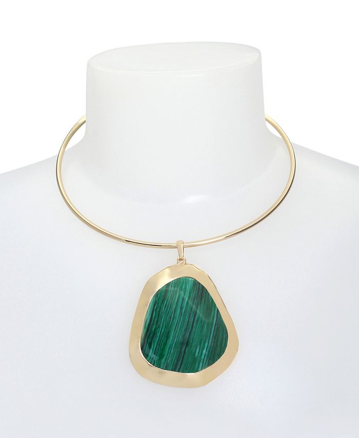 Robert Lee Morris Soho Malachite Pendant Wire Necklace - Macy's
