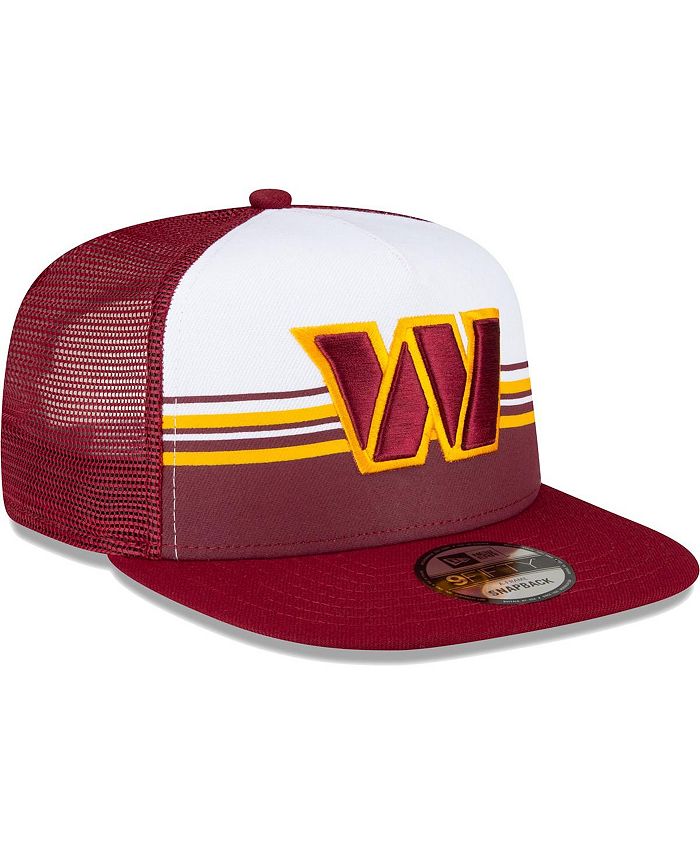 New Era Men's White, Burgundy Washington Commanders Striped A-Frame ...