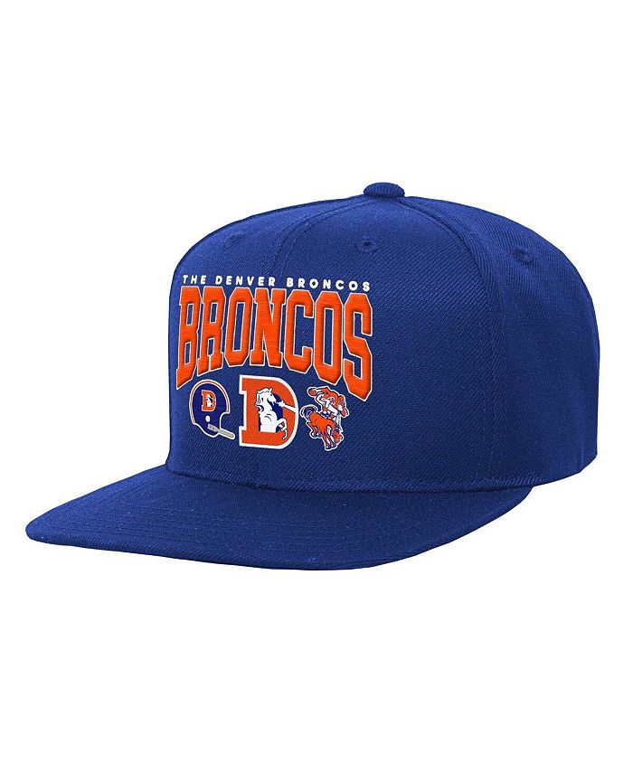 Mitchell & Ness Big Boys and Girls Royal Denver Broncos Champ Stack Flat Brim Snapback Hat - Macy's