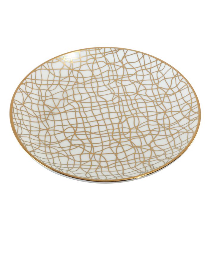 Certified International Mosaic Gold- Silver Tone Canape Plates Set of 6 ...