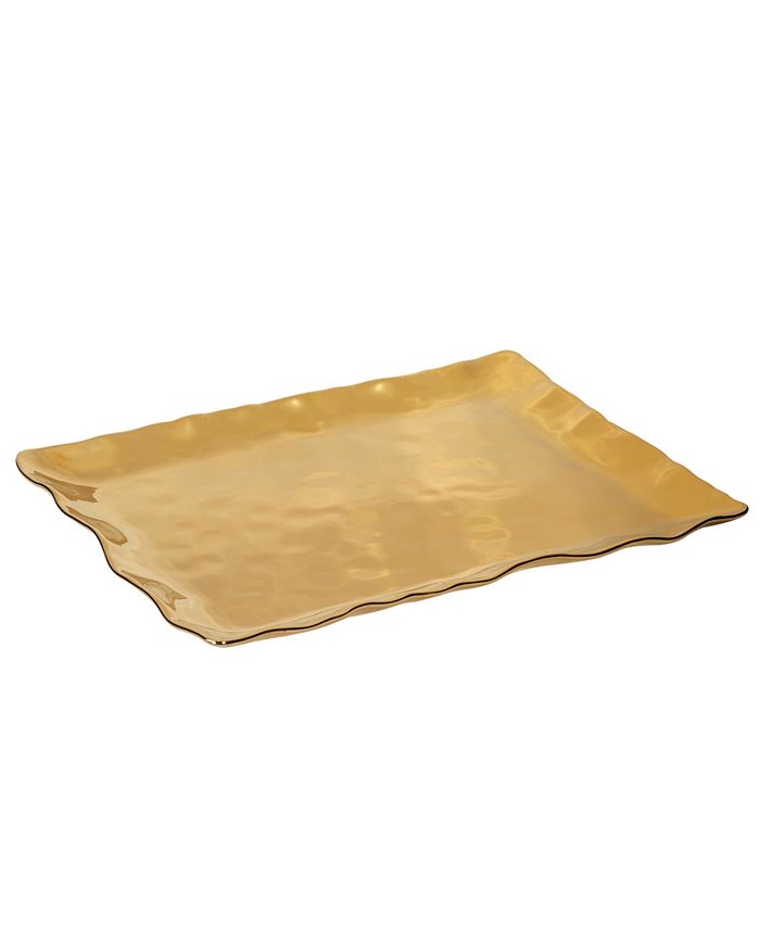 Certified International Gold-Silver Tone Coast Rectangular Platter - Macy's