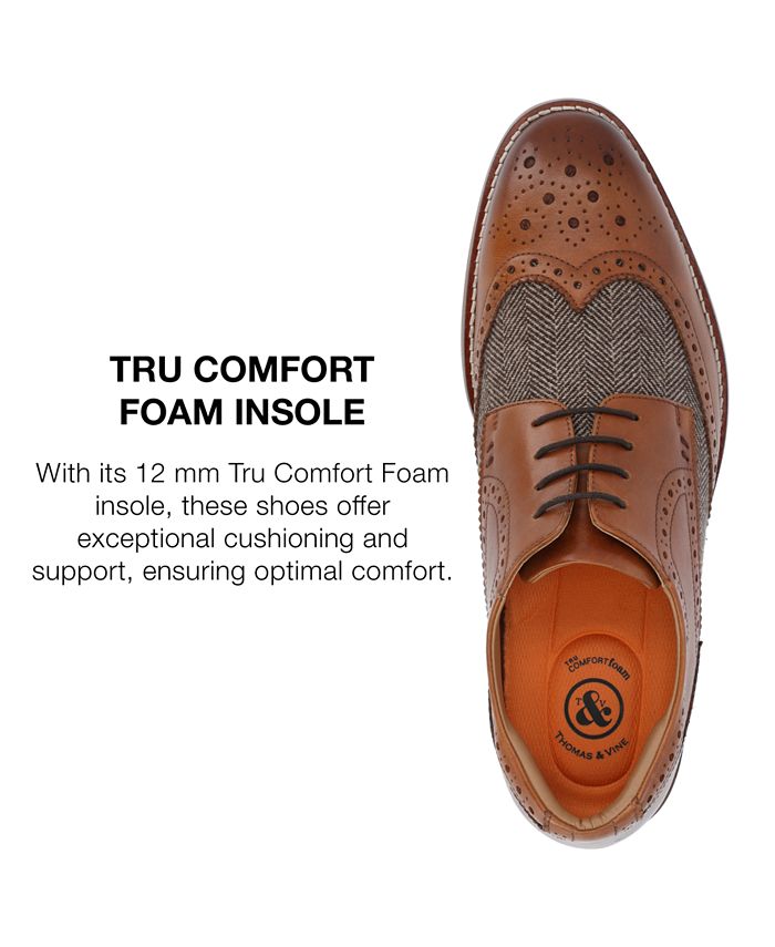 Thomas & Vine Men's Filmore Tru Comfort Foam Wingtip Dress Shoes - Macy's