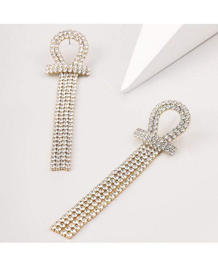 Aaliyah Pave Ankh Earring - Macy's