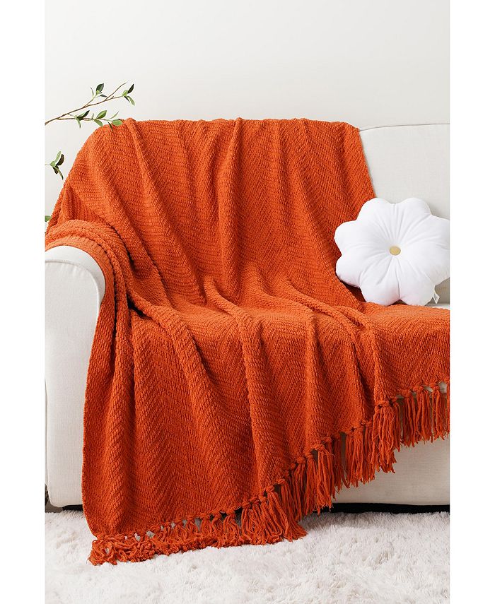 Battilo Classic Textured Woven Micro Chenille Throw, 50" x 60" - Macy's
