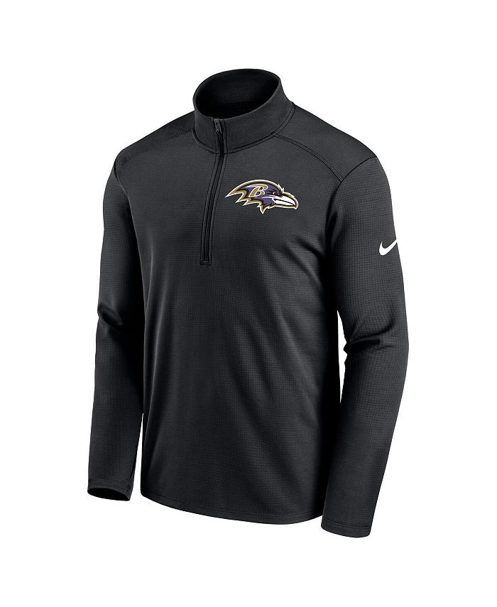 Nike Men's Black Baltimore Ravens Logo Pacer Performance 1/4-Zip Jacket ...