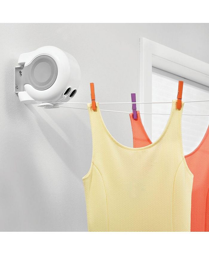 mDesign Double 42ft Indoor/Outdoor Retractable Clotheslines - 2 Pack ...