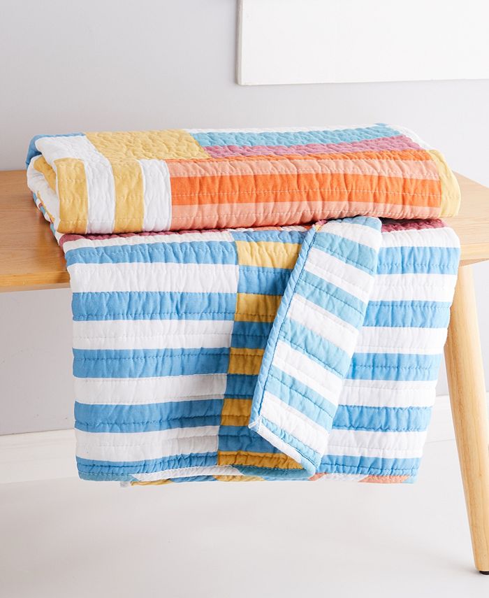 Levtex Sol Stripe Reversible Quilted Throw, 50" x 60" - Macy's