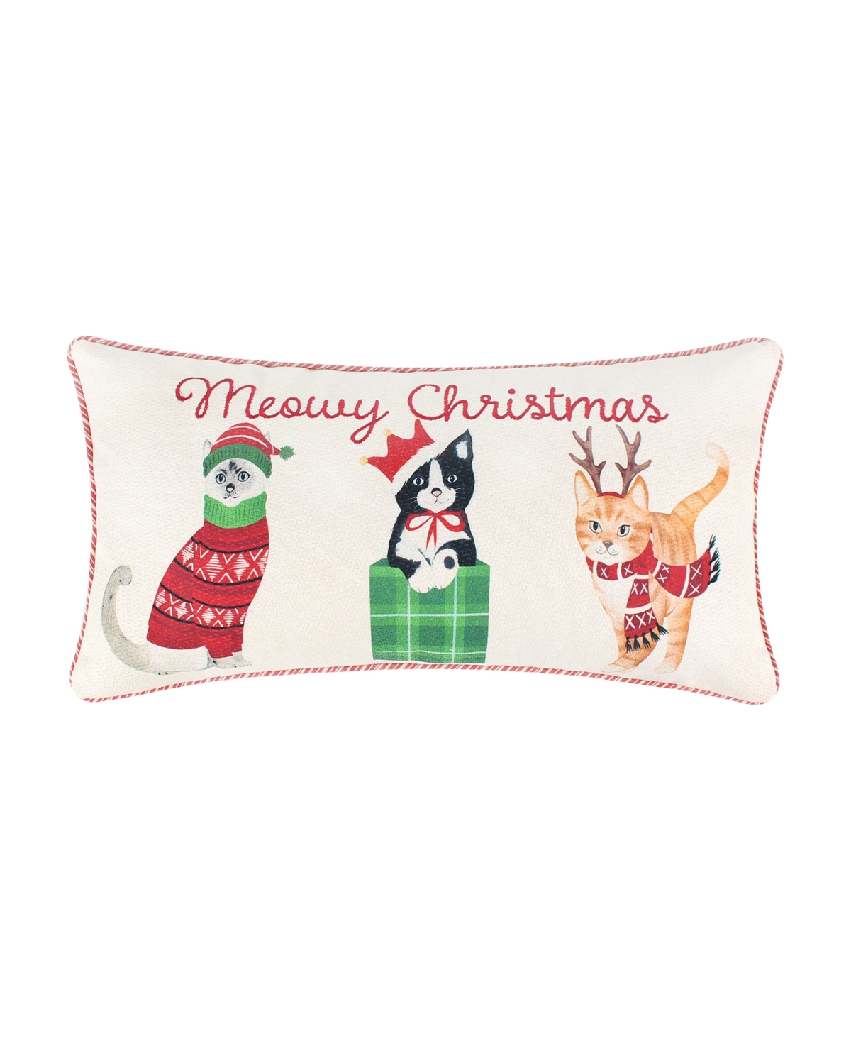 Click here for Levtex Meowy Christmas Cats Decorative Pillow  12... prices
