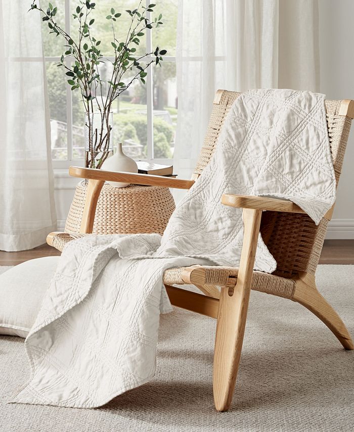 Levtex Home Washed Linen Reversible Quilted Throw, 50" x 60" - Macy's