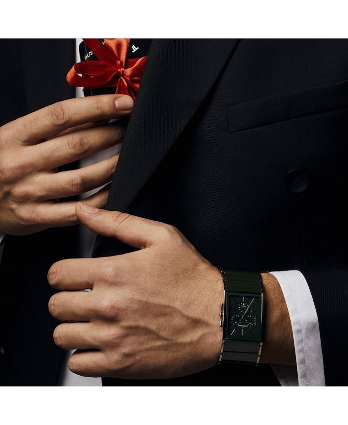 Jacques Lemans Men's Dublin Watch with High-Tech Ceramic Strap, Solid Stainless Steel IP-Black ...