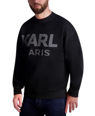 KARL LAGERFELD PARIS Men's Ribbed Logo Sweater - Macy's