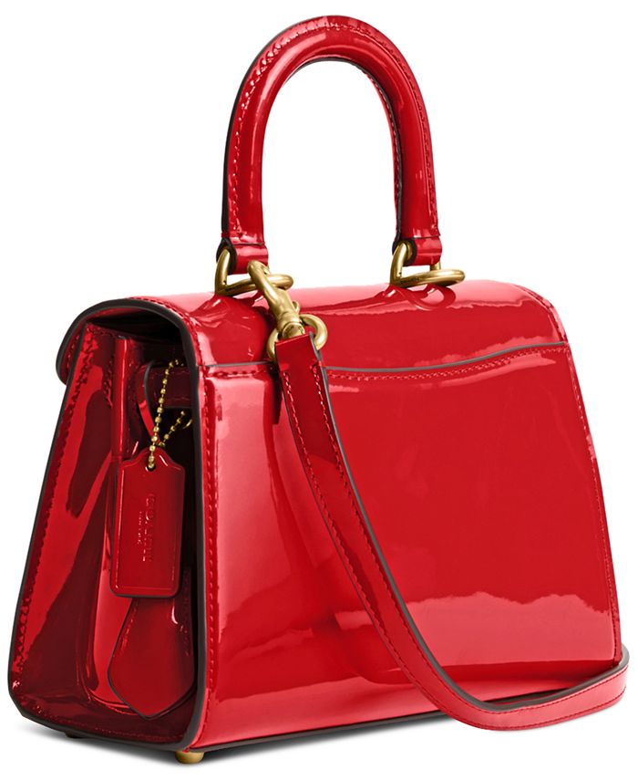 COACH Sammy Top Handle 21 Small Patent Leather Handbag - Macy's