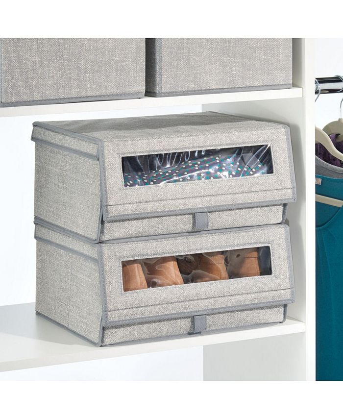 mDesign Large Fabric Closet Shoe Storage Box, 8 Pack - Macy's