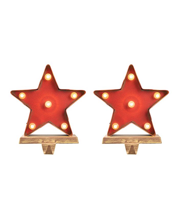 Glitzhome 2 Pack Marquee LED Star Stocking Holder - Macy's