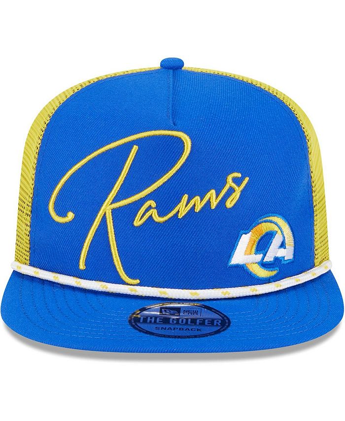 New Era Men's Royal Los Angeles Rams Script Logo Golfer 9FIFTY Snapback ...