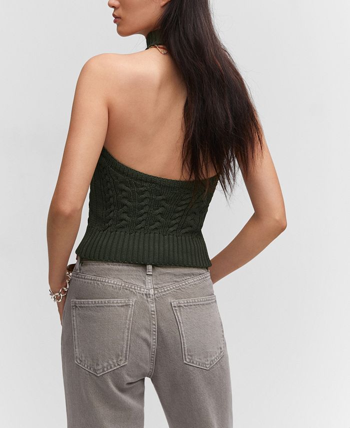 MANGO Women's Halter-Neck Knitted Top - Macy's