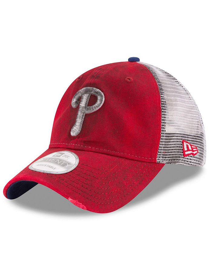 New Era Men's Red Philadelphia Phillies Team Rustic 9TWENTY Trucker ...
