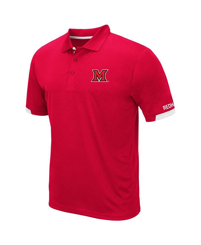 Colosseum Men's Red Miami University RedHawks Santry Lightweight Polo ...