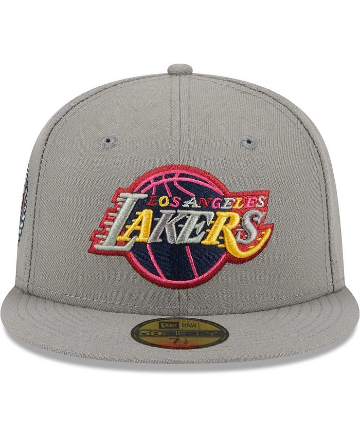 New Era Men's Gray Los Angeles Lakers Color Pack 59FIFTY Fitted Hat ...