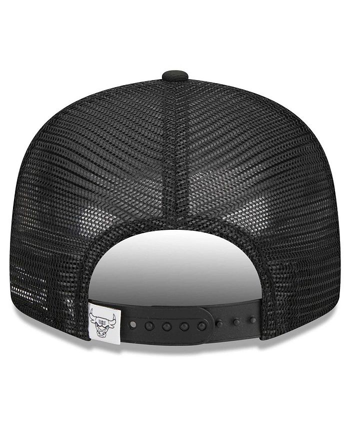 New Era Men's Black Chicago Bulls Evergreen 9FIFTY Trucker Snapback Hat ...