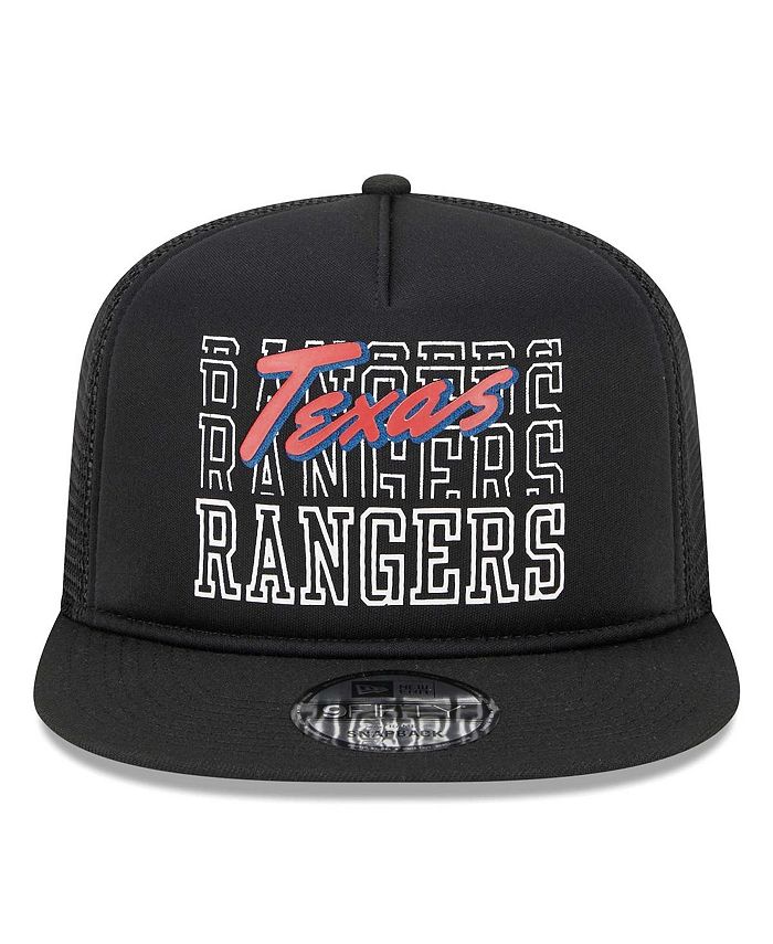 New Era Men's Black Texas Rangers Street Team A-Frame Trucker 9FIFTY ...