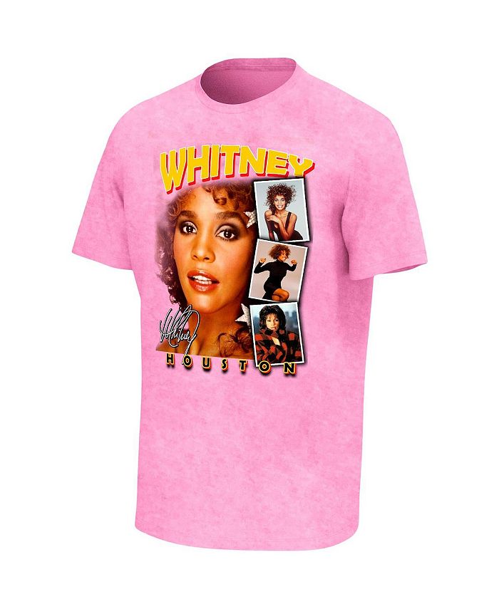 Philcos Men's Pink Whitney Houston Photo Collage Washed T-shirt - Macy's