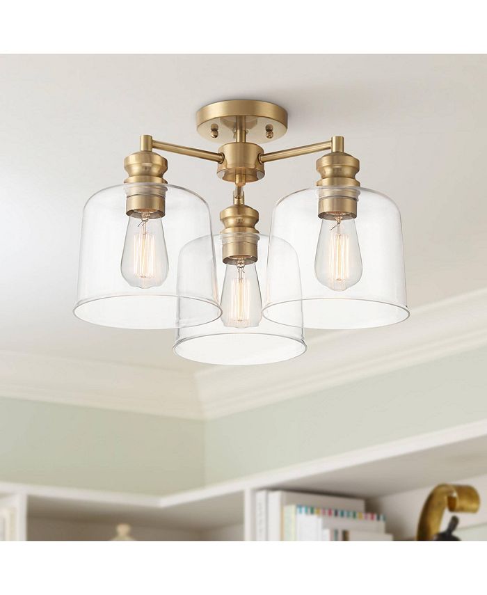 Possini Euro Design Jaya Modern Industrial Ceiling Light Semi Flush ...