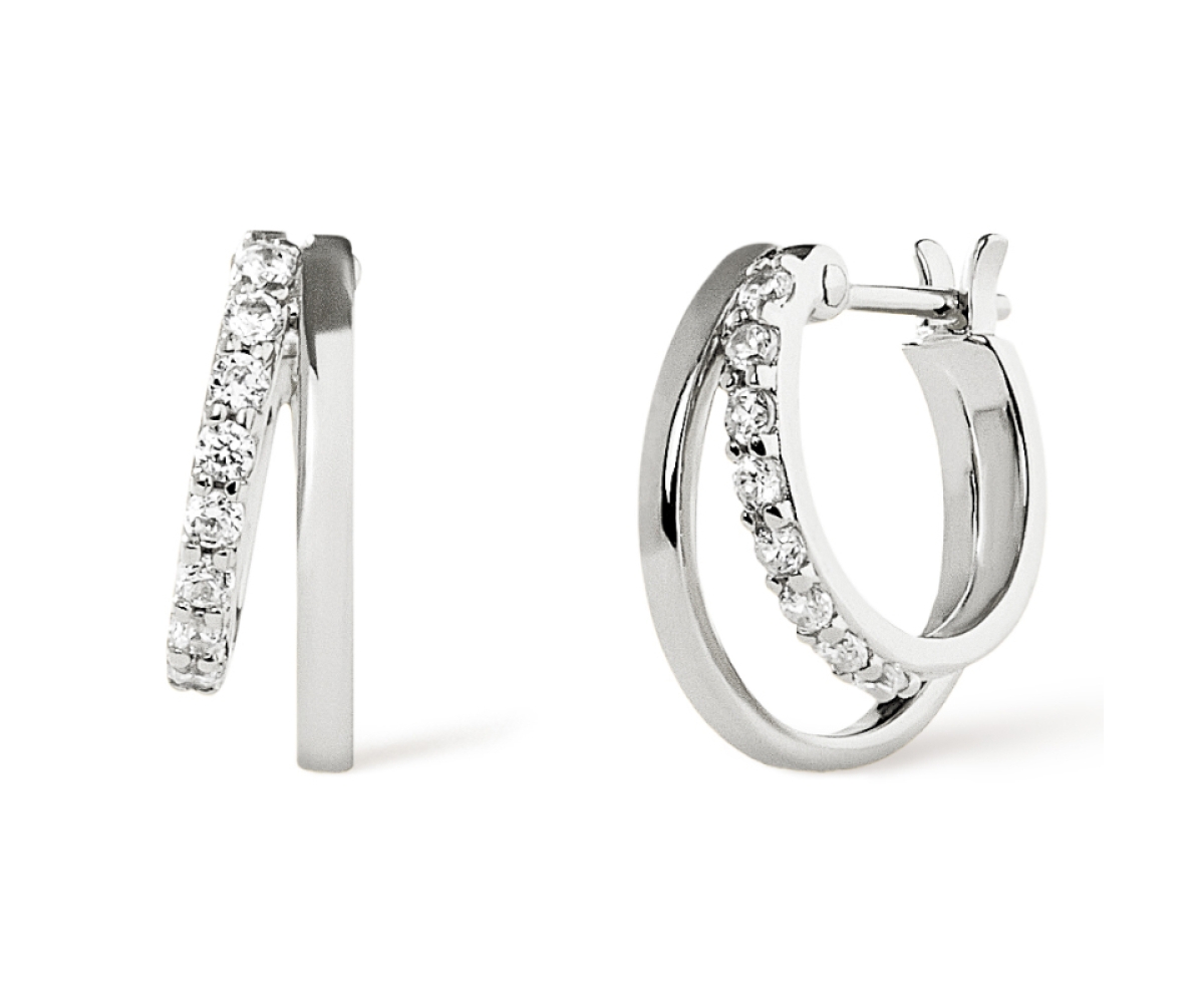 Click here for Ana Luisa Double Hoop Earrings - Toda Silver - Sil... prices