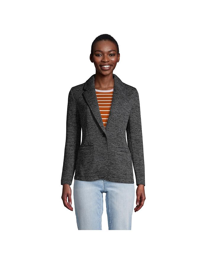 Lands' End Women's Petite Sweater Fleece Blazer Jacket - The Blazer ...