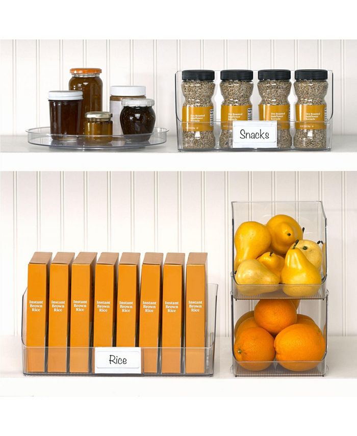 mDesign Stackable Plastic Food Storage Organizer Bin - 8 Pack - Clear ...