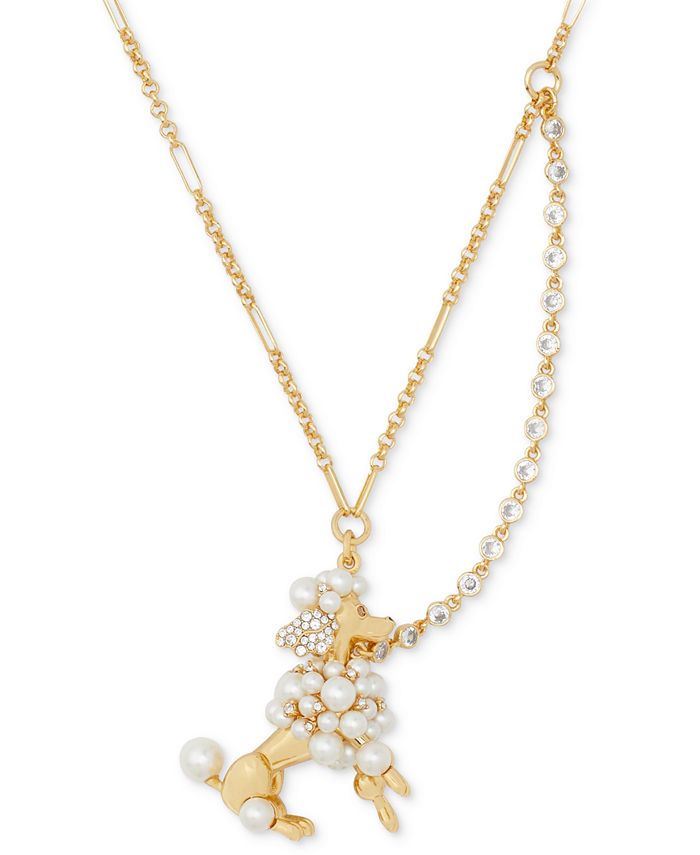 kate spade new york Gold-Tone Cubic Zirconia & Imitation Pearl Poodle ...
