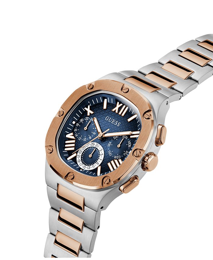 GUESS Men's Multi-Function Two-Tone Stainless Steel Watch 42mm - Macy's