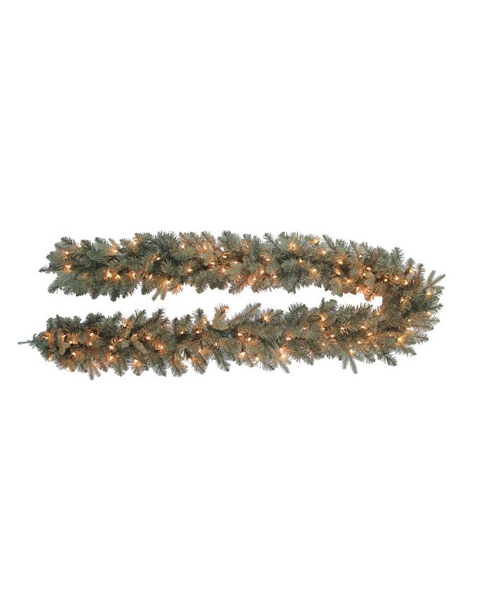 Kurt Adler 9' Pre-Lit Clear Incandescent Spruce Garland - Macy's