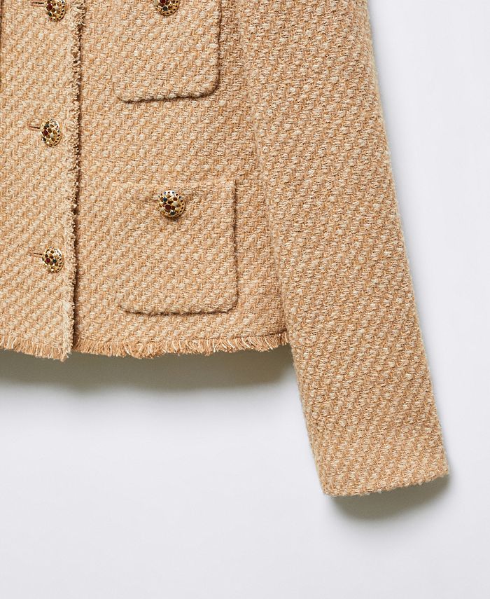 MANGO Women's Pocket Tweed Jacket - Macy's