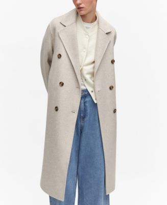 MANGO Women's Handmade Oversized Lightweight Wool Coat - Macy's
