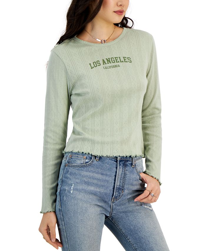 Rebellious One Juniors' Long-Sleeve Los Angeles T-Shirt - Macy's
