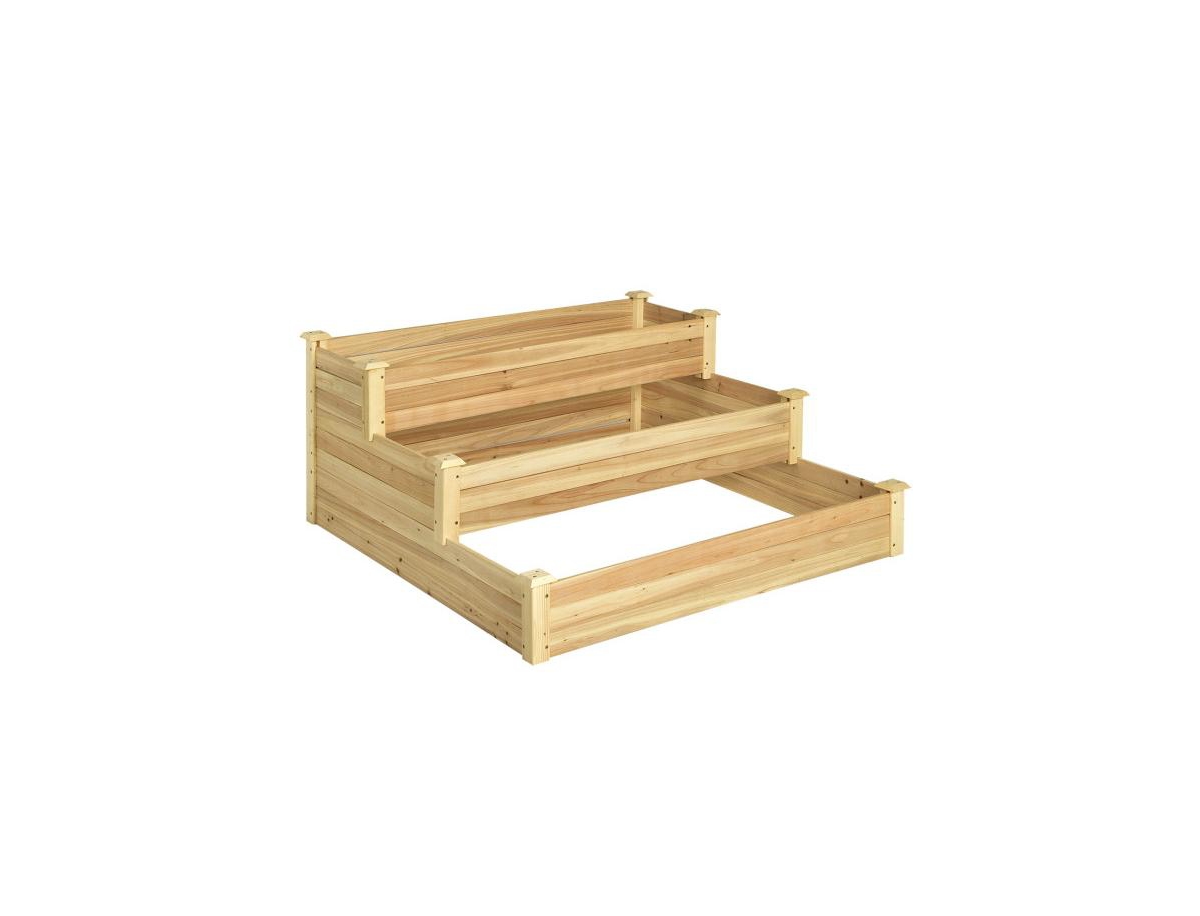 Click here for 3-Tier Raised Garden Bed Wood Planter Kit for Flow... prices